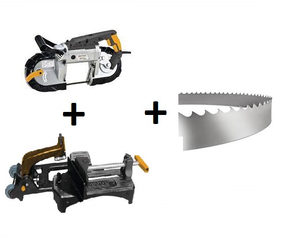 Saws - OPTIMUM Hand band saw quantum SQ-V10 + Work table for mitre cuts ...