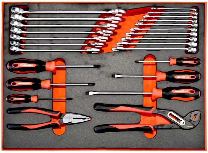 GEDORE RED - Black Tool Trolley with 6 drawers with 119 pieces 3365009 ...