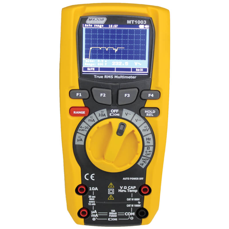 MAJOR-TECH - 1000V AC/DC IP67 TRMS Bluetooth Multimeter MT1003 - BR Trading