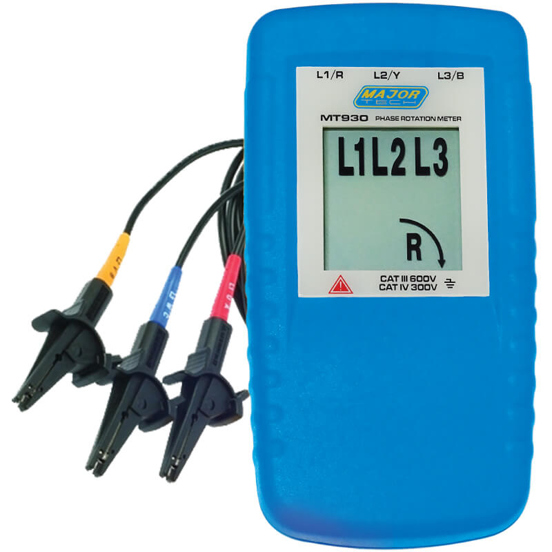 MAJOR-TECH - Phase Rotation Meter, CAT IV 300V MT930 - BR Trading