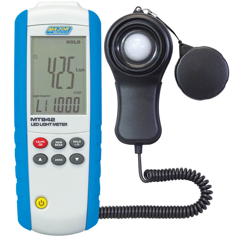 MAJOR-TECH - LED Lux Meter, 40 Lux to 400 000 Lux MT942 - BR Trading