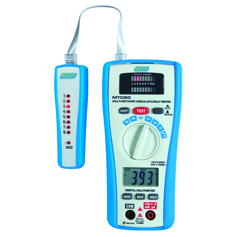 MAJOR-TECH - 2-in-1 LAN Tester & Multimeter, CAT III 300V MTC50 | BR ...