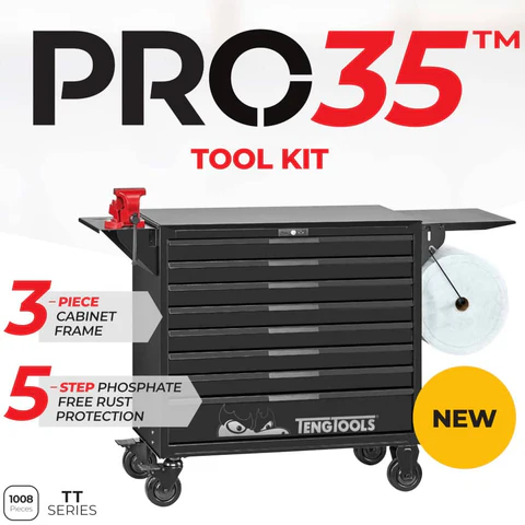 TENG TOOLS - 1008PC 37inch wide PRO35™ black roller cabinet tool kit ...
